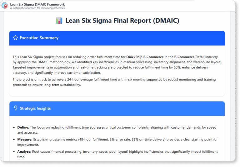 Free AI Lean Six Sigma Tool for Process Improvement (DMAIC) - Visual ...