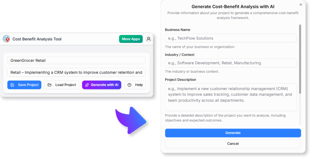 Free AI Cost Benefit Analysis (CBA) Tool for Project Evaluation ...