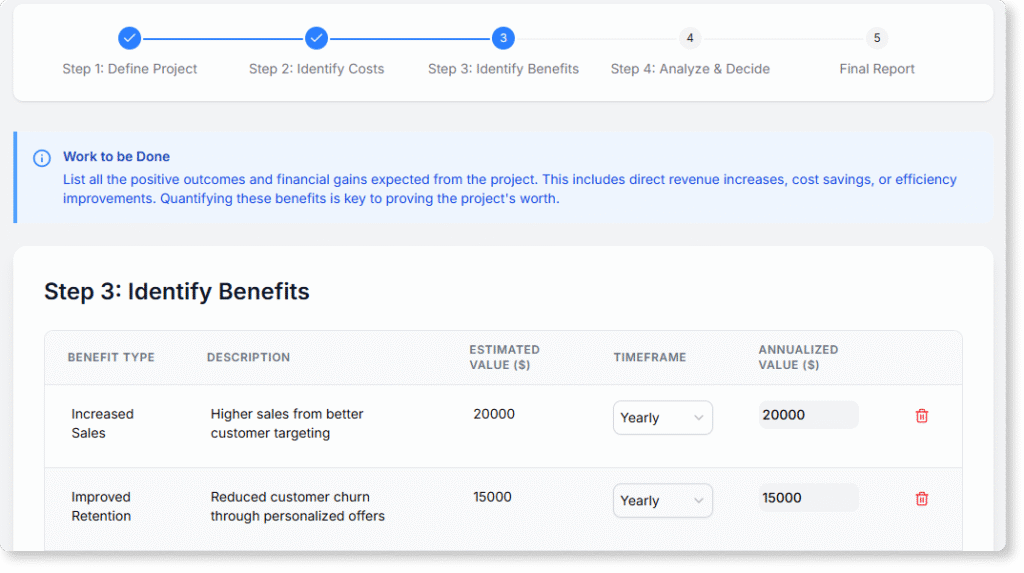 Free AI Cost Benefit Analysis (CBA) Tool for Project Evaluation ...