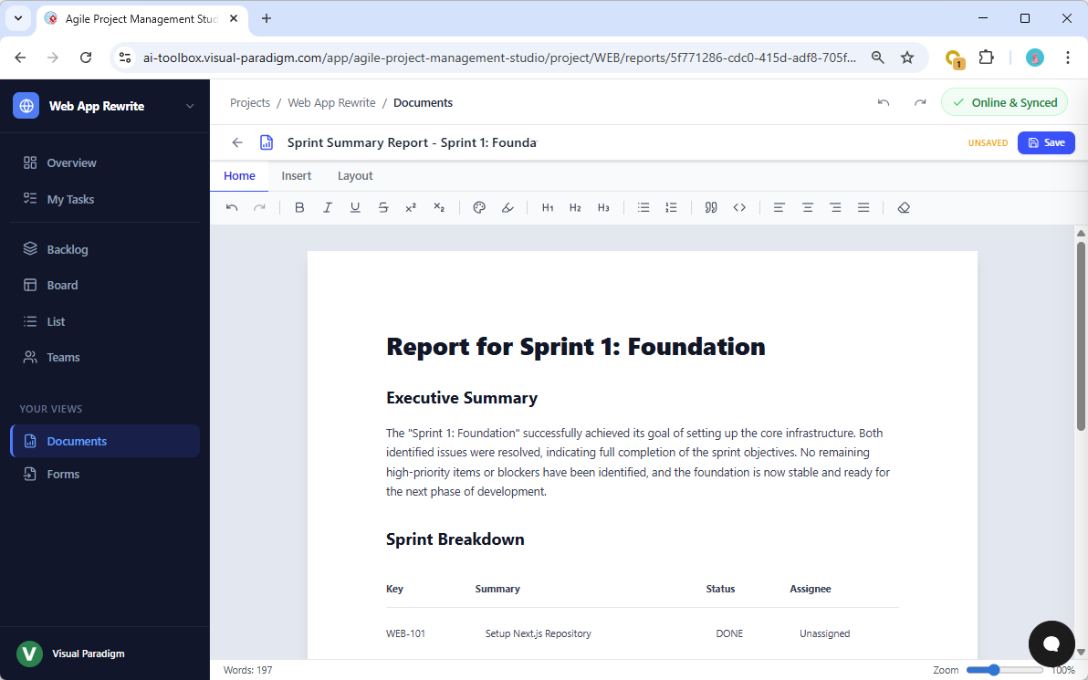 New AI Agile Tool: Agile Project Management Studio | Visual Paradigm